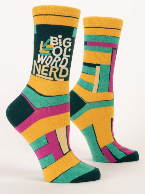 Blue Q - Big Ol' Word Nerd - Women's Socks - Grandpa Joe's Candy Shop