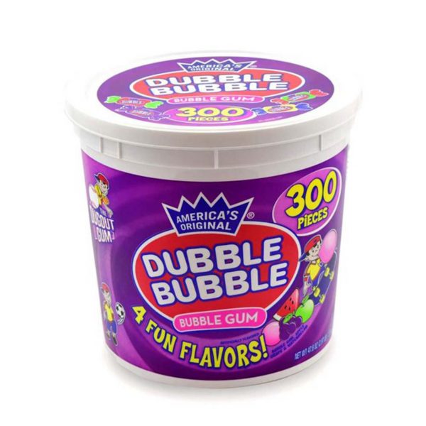 Dubble Bubble Gum Assorted Flavors 300 Piece Tub - Grandpa Joe's Candy Shop