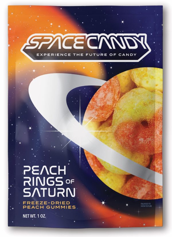 Space Candy - Peach Rings Of Saturn 1.5oz Bag - Grandpa Joe's Candy Shop