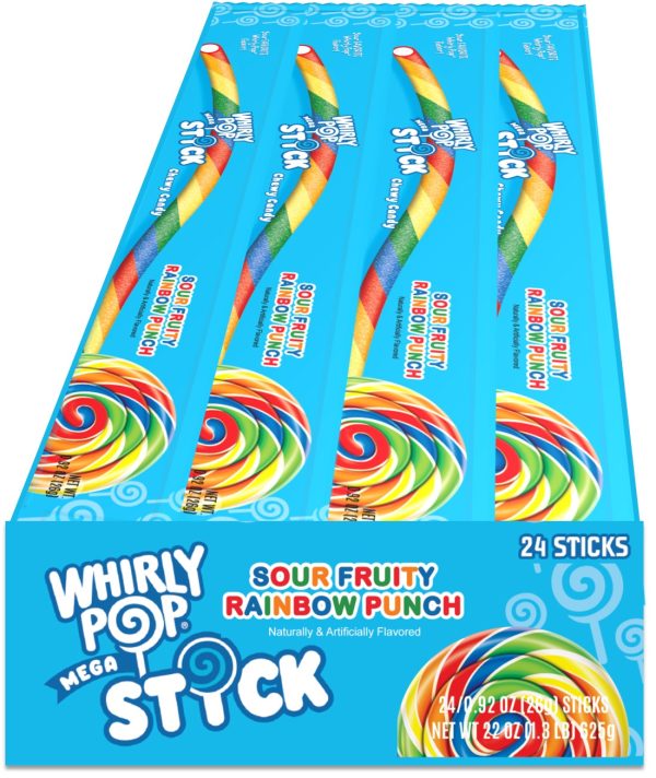 Whirly Pop Mega Stick Sour Fruity Chewy Candy .92oz - Grandpa Joe's ...