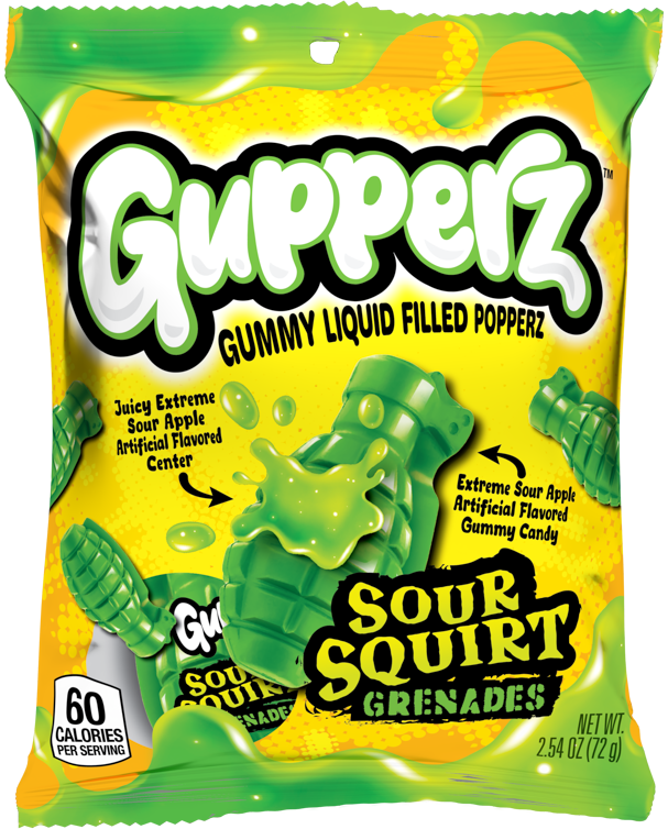 Gupperz Sour Squirt Grenade 2.54oz - Grandpa Joe's Candy Shop