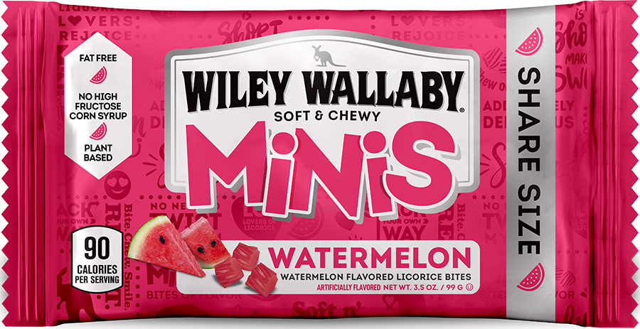 Wiley Wallaby Minis Watermelon Licorice Bites 3.5oz Bag - Grandpa Joe's ...