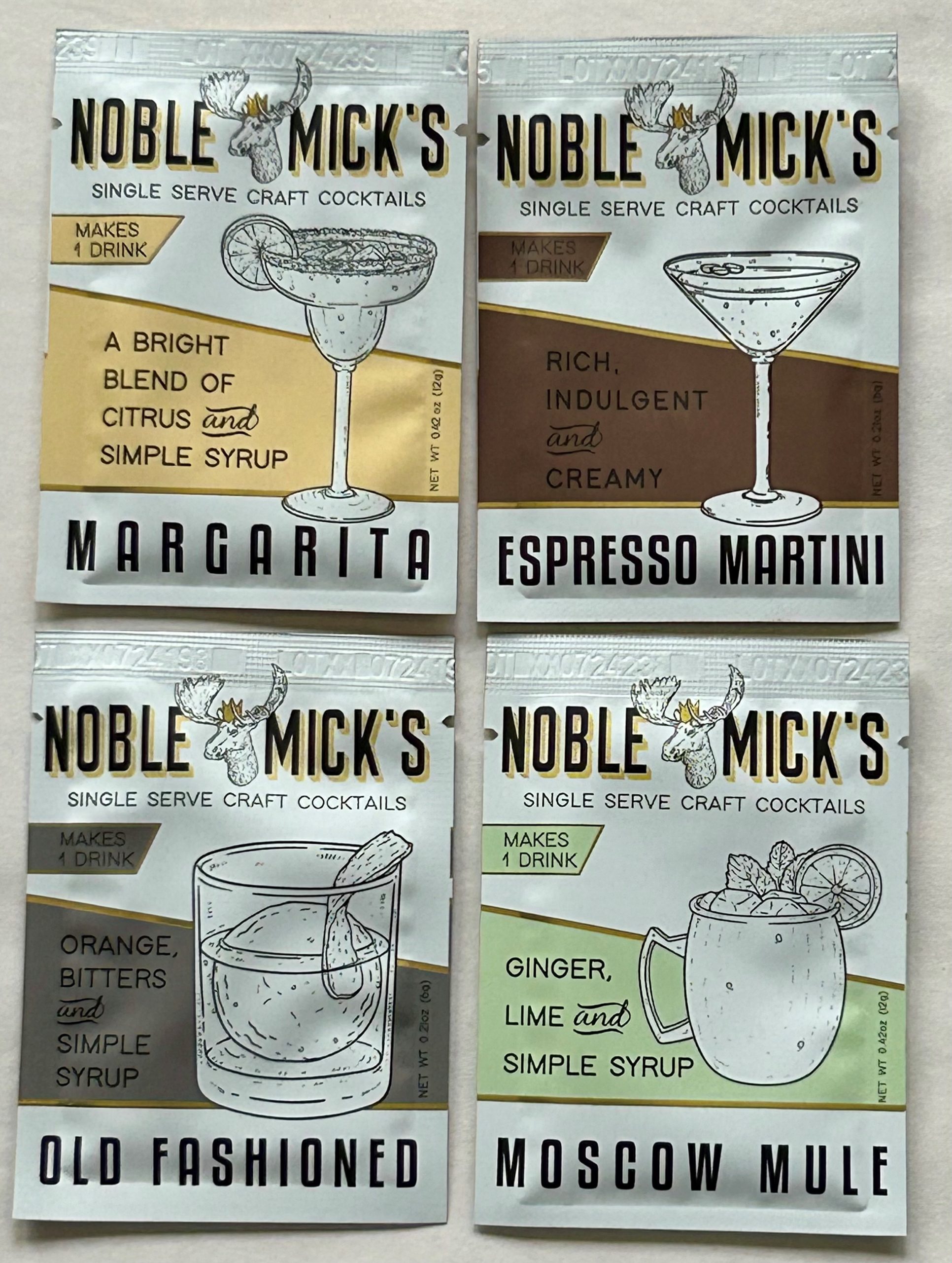 Noble Mick's - Single Serve Cocktail Mix - 4 Pack Sampler - Grandpa Joe ...