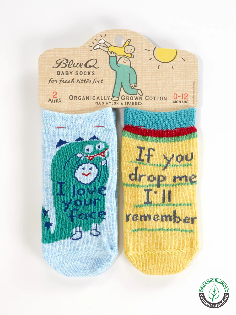 Blue Q - I Love Your Face/ If You Drop Me I'll Remember - Baby Socks ...