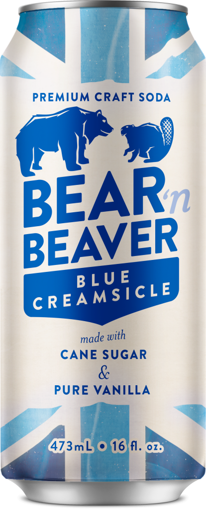 Bear 'N Beaver Blue Creamsicle, 16 fl oz Can - Grandpa Joe's Candy Shop