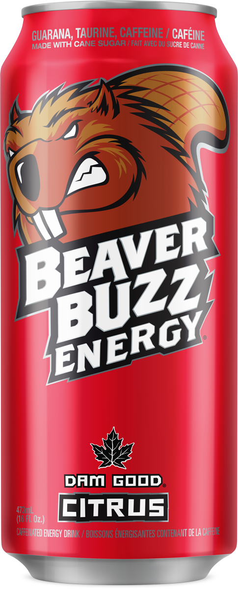 Beaver Buzz Citrus Energy, 16 fl oz Can - Grandpa Joe's Candy Shop