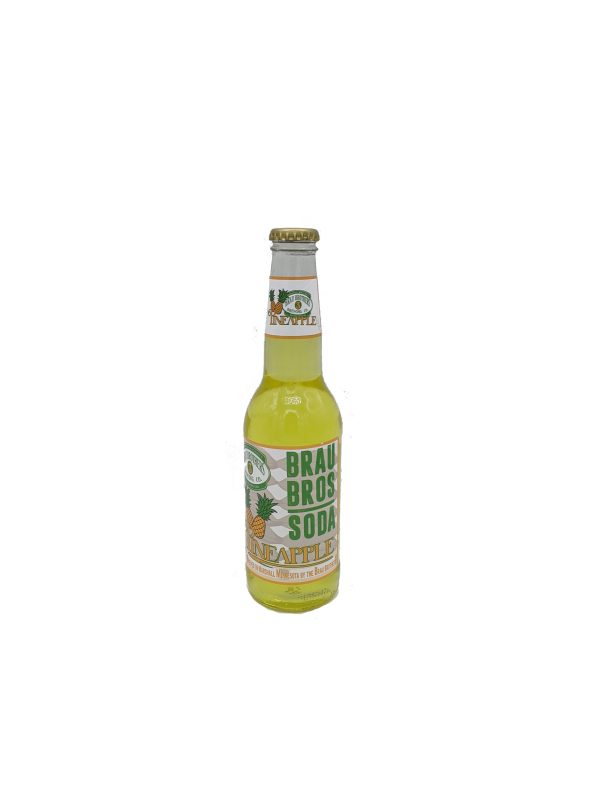 Brau Brothers Pineapple, 12oz Glass Bottle Soda - Grandpa Joe's Candy Shop