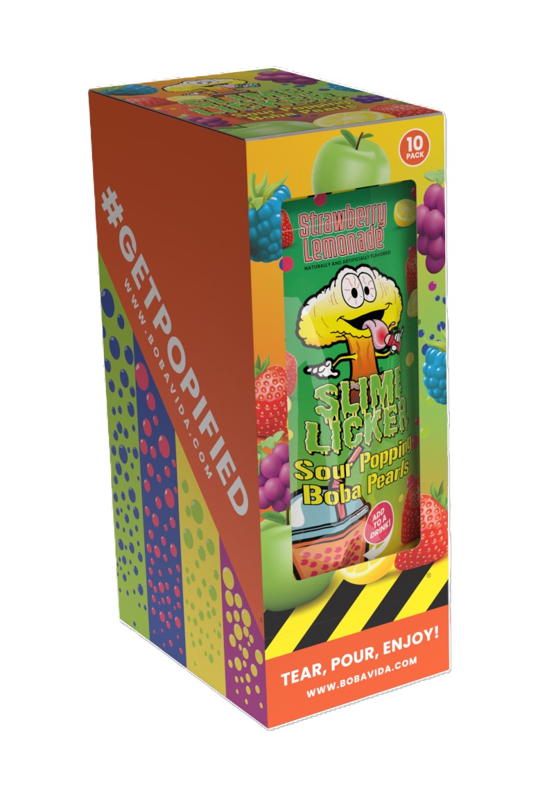 Popping Boba, Toxic Waste Slime Licker Straw Lemon - 1 Pouch - Grandpa ...