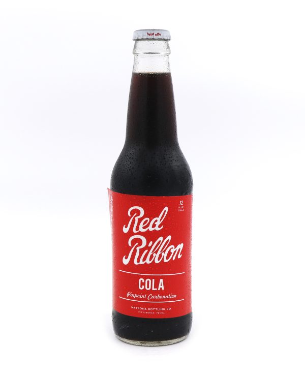 Red Ribbon Cola, 12 Fl oz Glass Bottle Soda - Grandpa Joe's Candy Shop