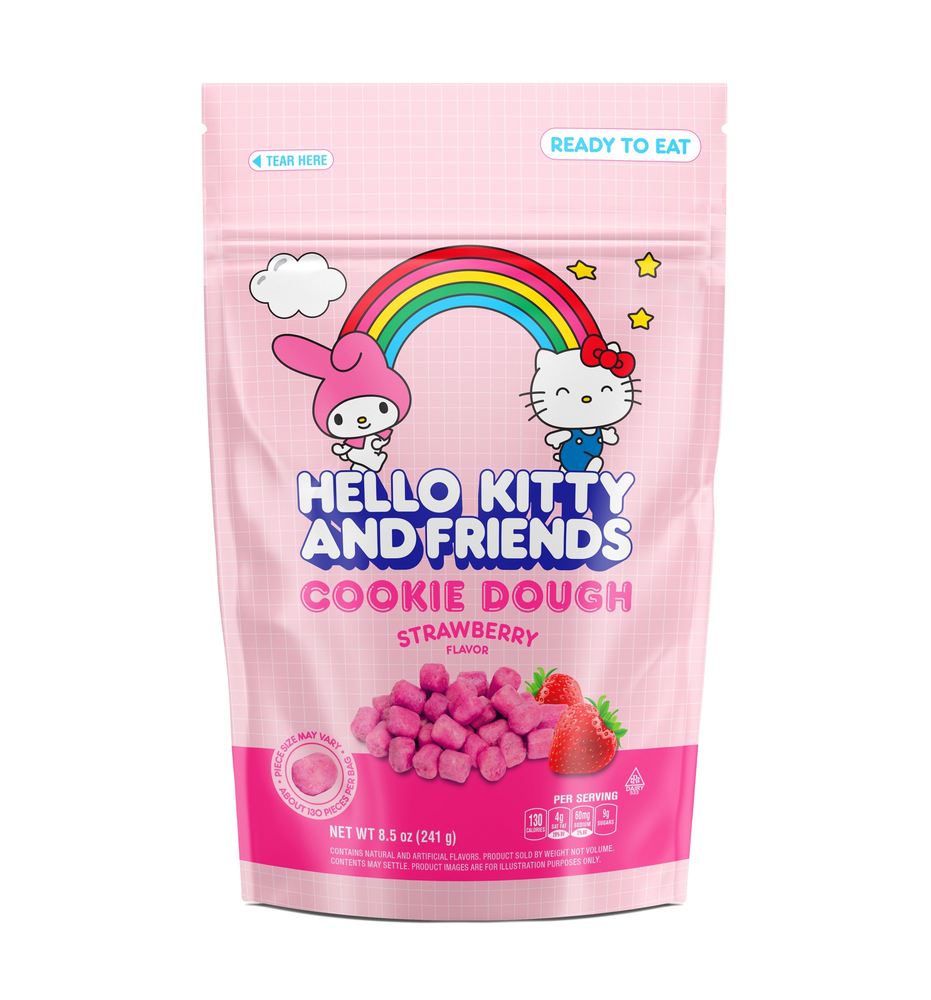 Hello Kitty Cookie Dough Bites - Strawberry, 8.5oz Resealable Bag ...