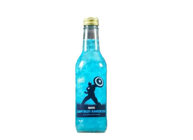 Marvel Captain America, Blue Grape Potion Soda 12oz Glass Bottle ...