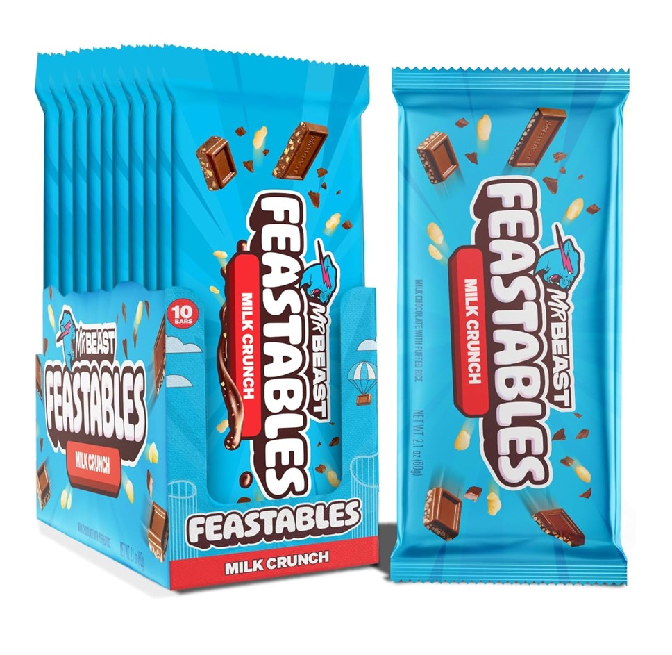 Mr. Beast Feastables Milk Chocolate Crunch 2.1oz Bar - Grandpa Joe's ...