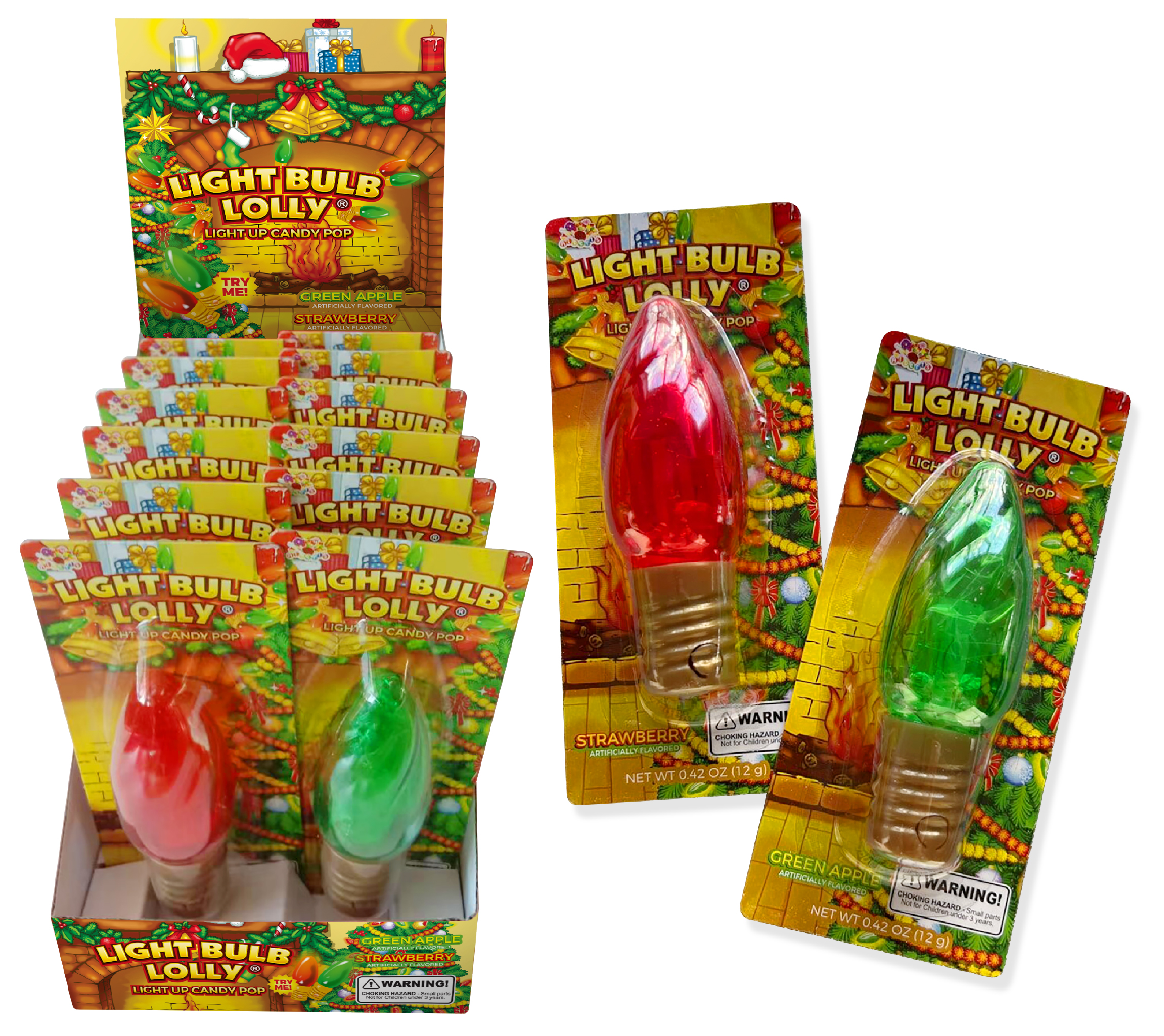 Holiday / Christmas Light Bulb Lollipop Candy Pop - 0.42oz - Grandpa ...