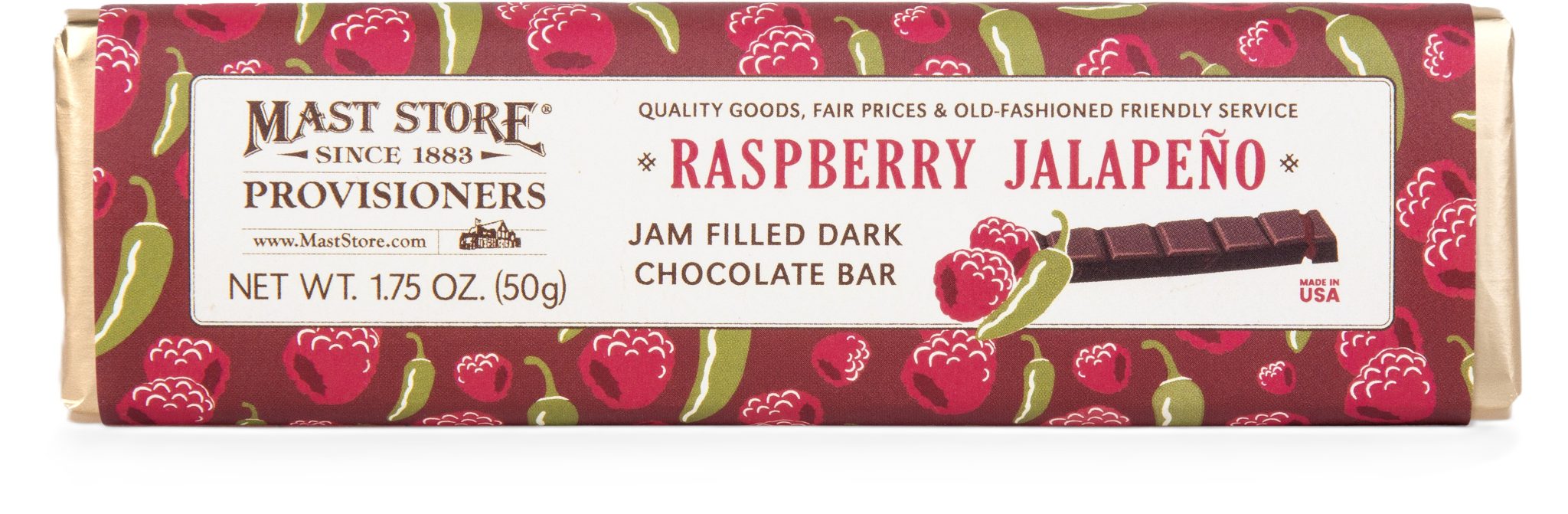 Mast General Chocolate Bar - Dark Raspberry Jalapeno Candy Bar ...