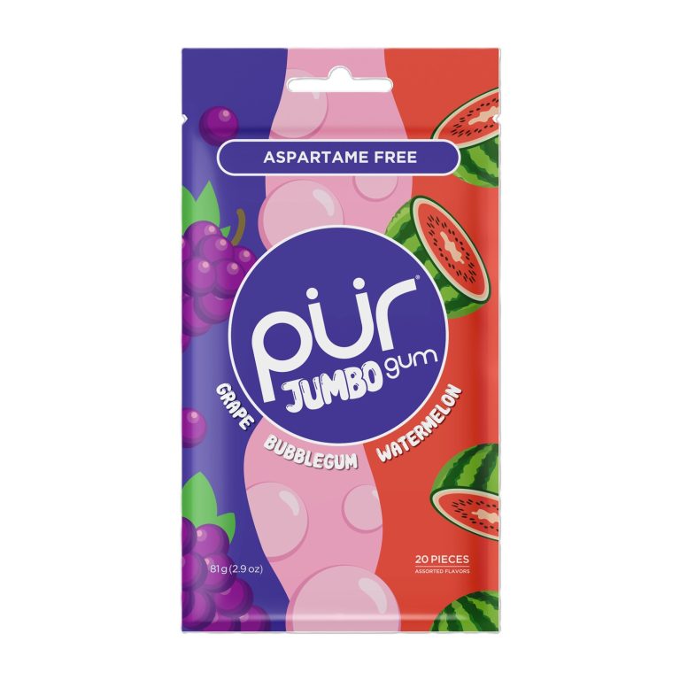 PUR Gum, Bubblegum, 55pc Bag - 2.72oz - Grandpa Joe's Candy Shop