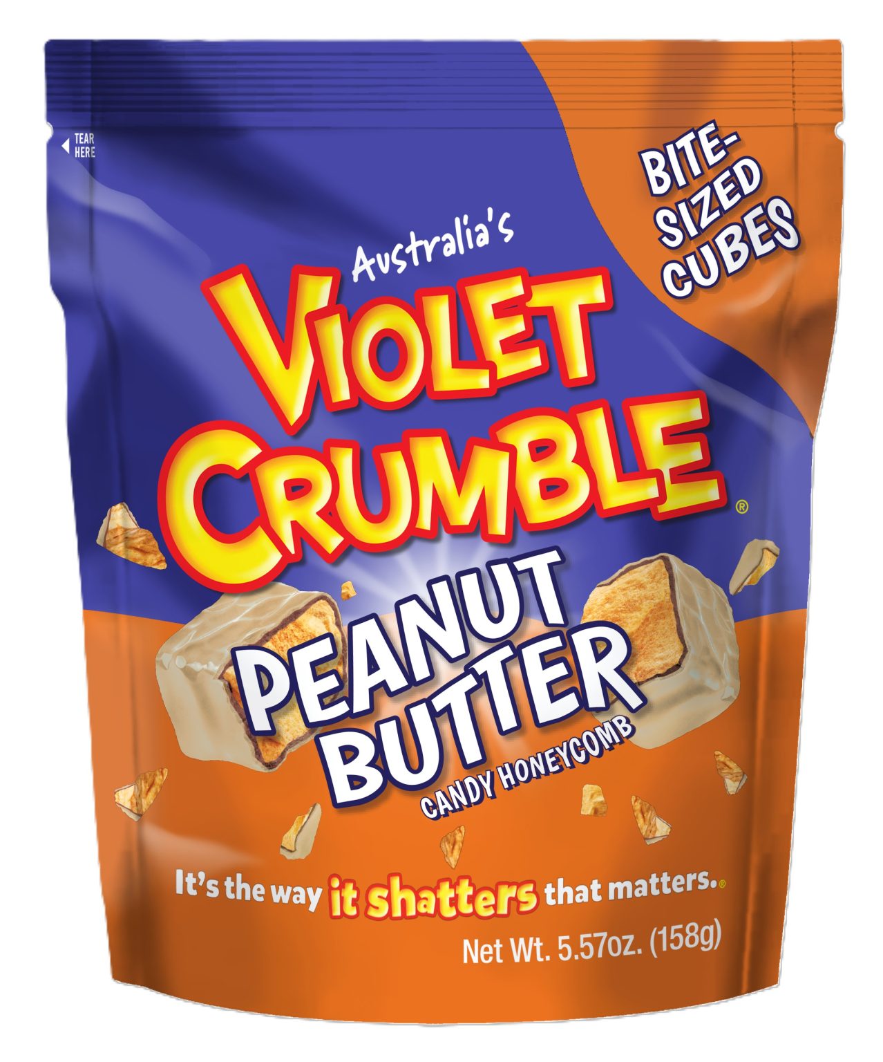 Violet Crumble Peanut Butter Bite-Sized Cubes 5.57oz Bag - Grandpa Joe ...