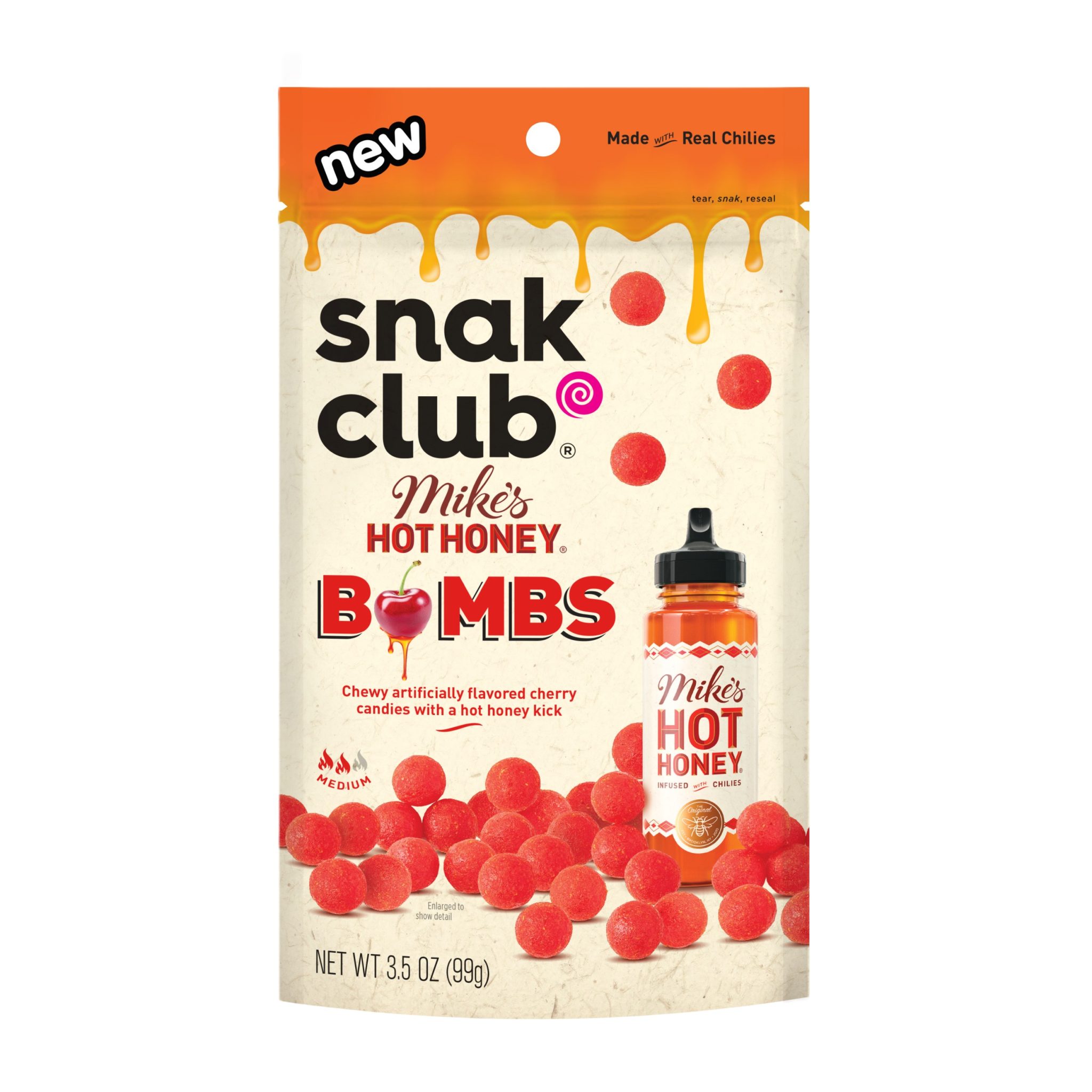 Snak Club Mike's Hot Honey Cherry Bombs 3.5oz Bag - Grandpa Joe's Candy ...
